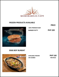 Frozen Menu – Memorabilia Kope